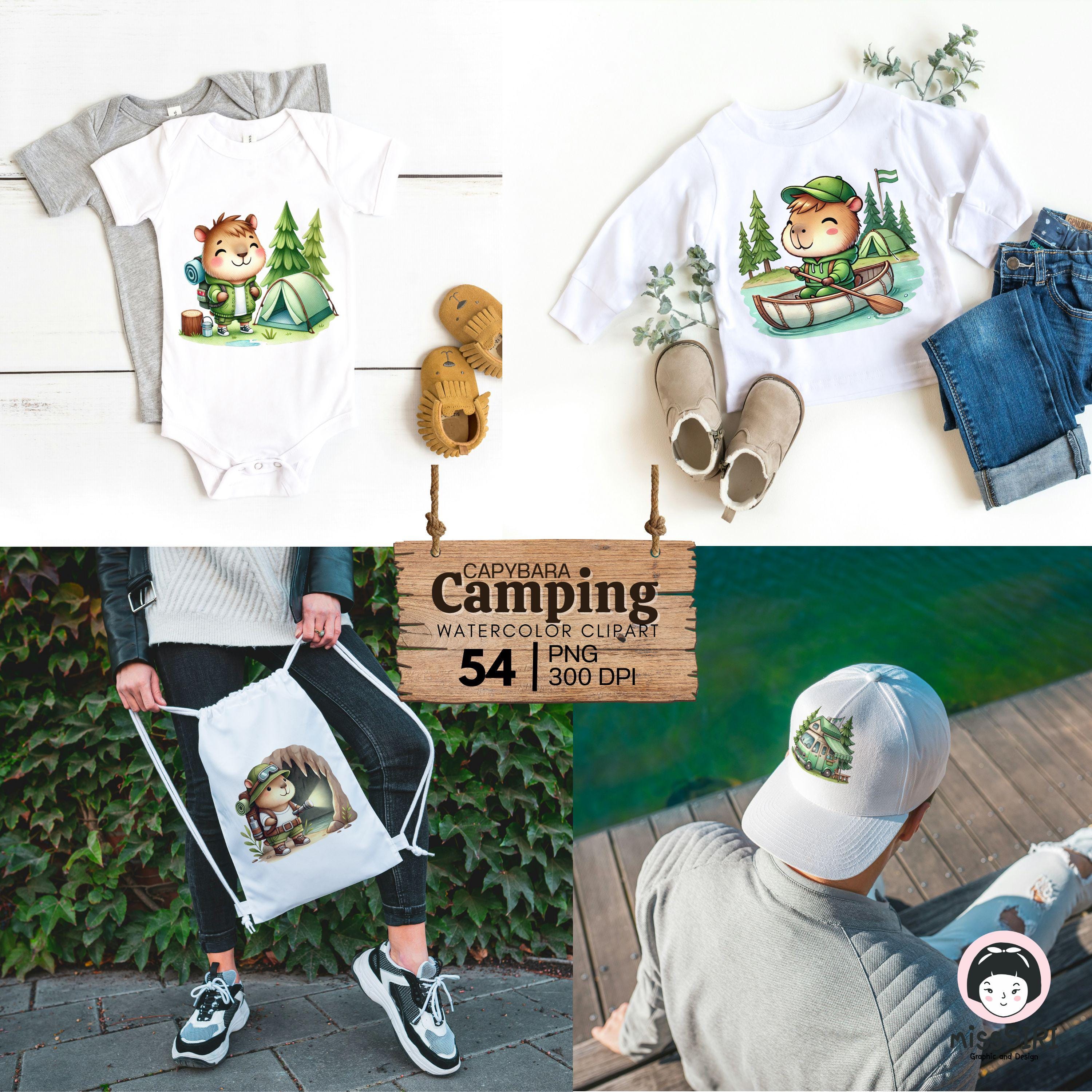 Capybara Camping Watercolor Clipart - 54 PNG Files, Outdoor Adventure ...