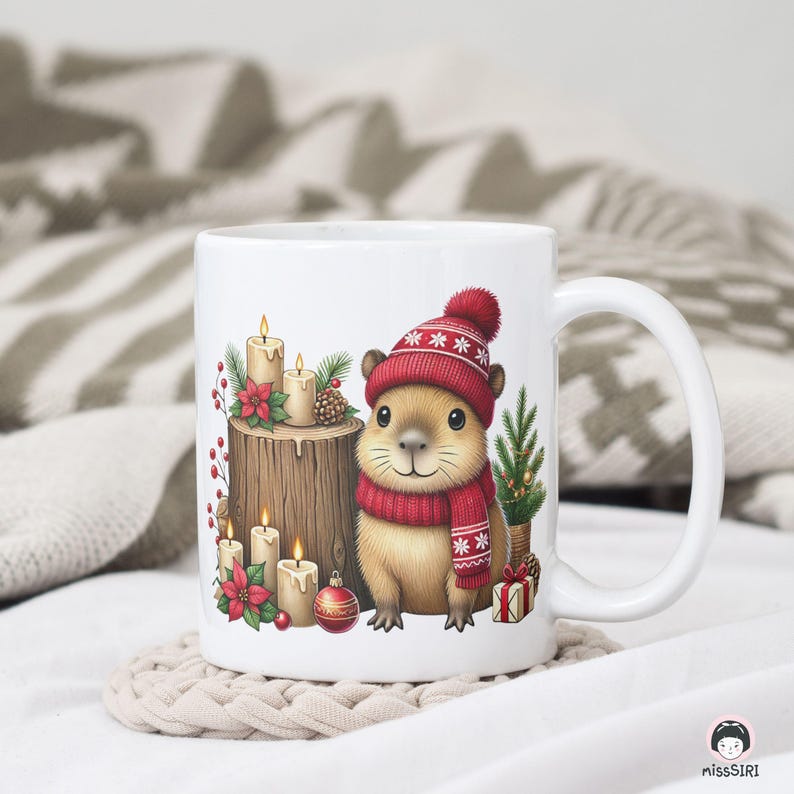 Christmas Capybara Clipart Set 2| 35 Watercolor Holiday Capybaras With ...