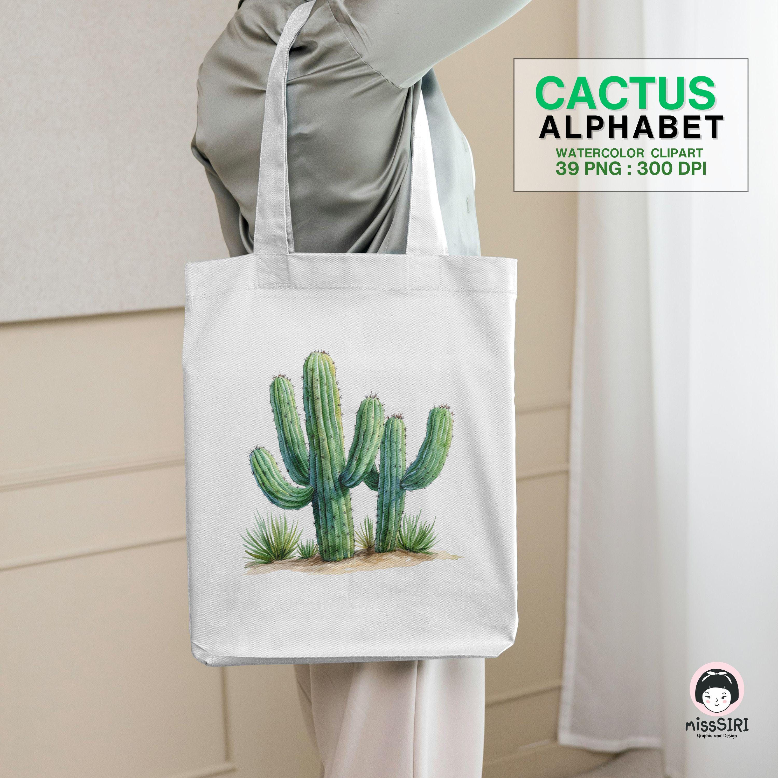 Cactus Alphabet Watercolor Clipart – 39 PNG Floral Cactus Letters ...