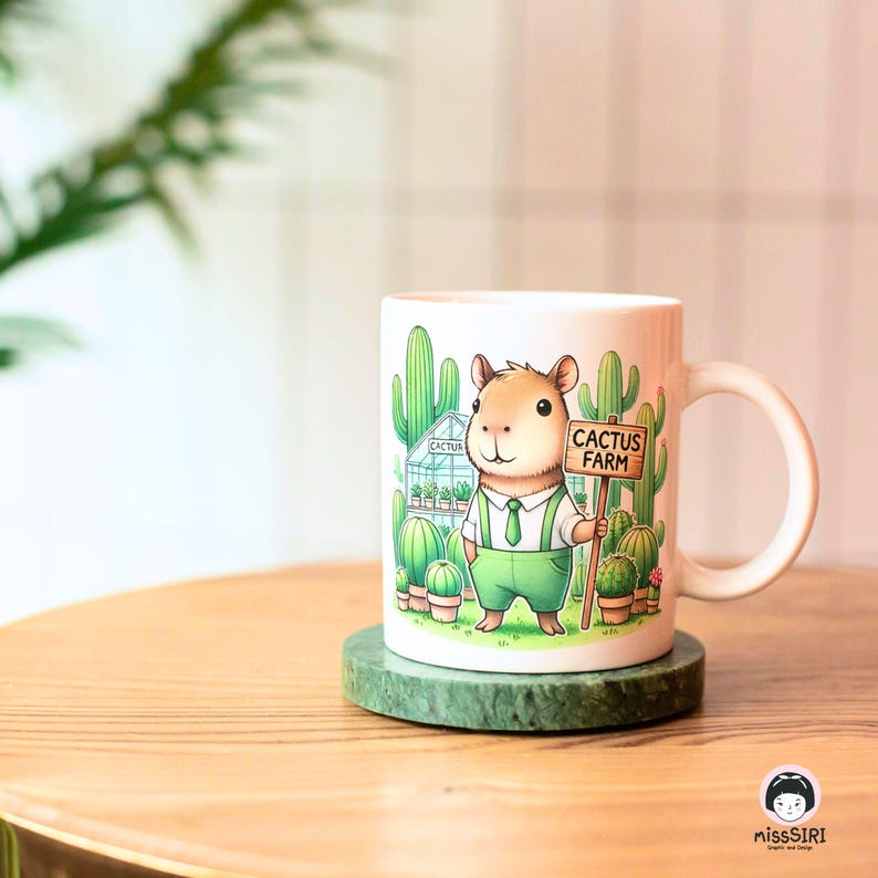 Cactus Farm Capybara Watercolor Clipart – 40 PNG Adorable Capybaras ...