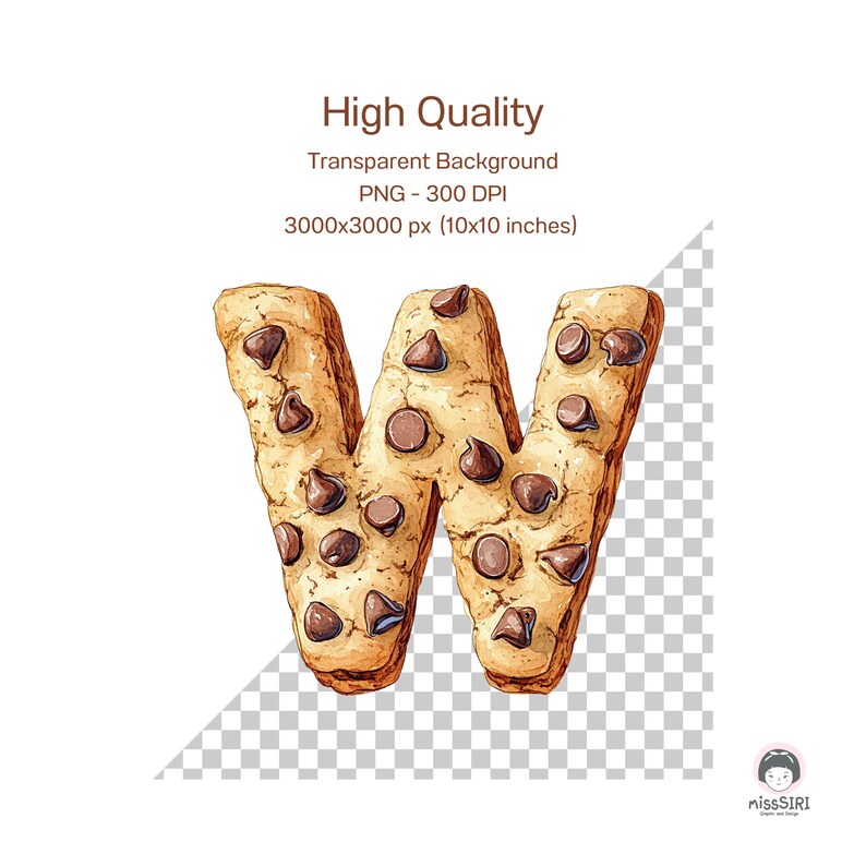 Chocolate Chip Cookie Alphabet & Numbers Clipart Set - Etsy