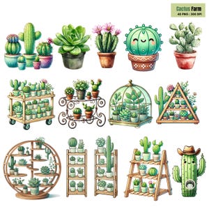 Cactus Farm Capybara Watercolor Clipart – 40 PNG Adorable Capybaras ...