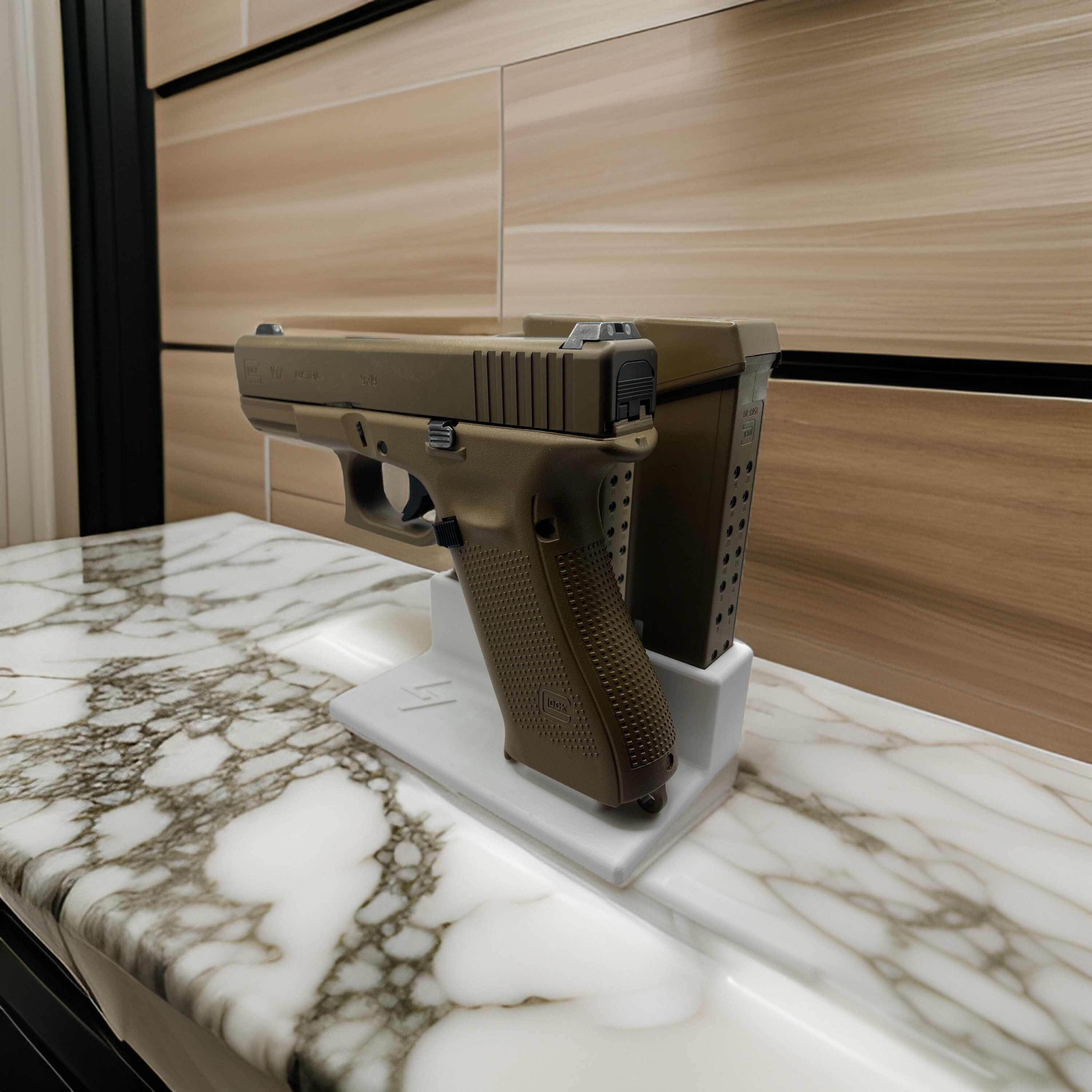 Gun Stand Desk Accessory for Firearm Glock Stand W/ Mag Storage - Etsy