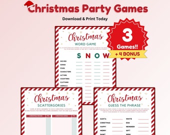 Christmas Party Games Printable Bundle - Digital Download for Holiday ...