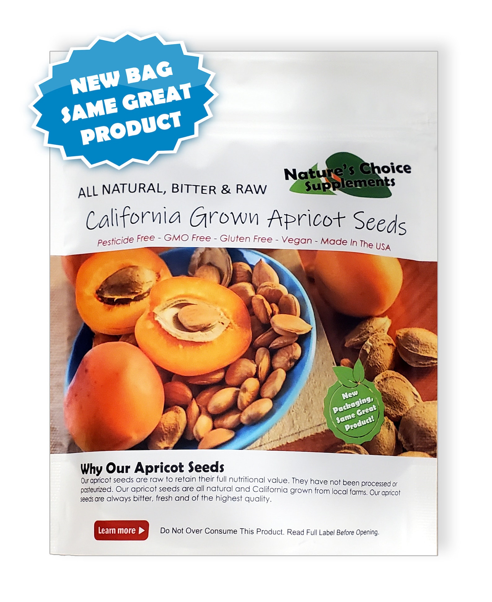 16 OZ Bitter Apricot Seeds, California Grown, Raw Apricot Seeds, 100% ...