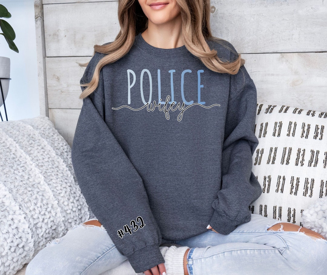 Personalized Police Name / Badge Number Sweater, Custom Police Wife ...