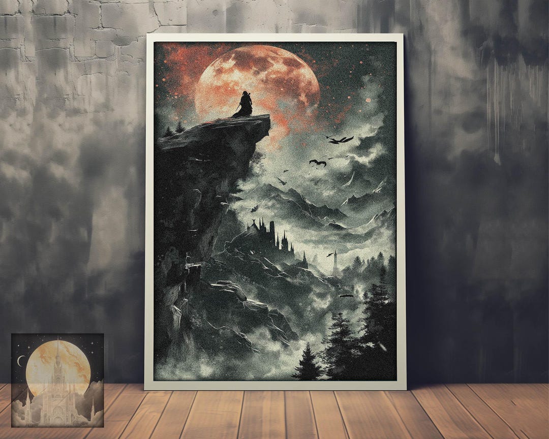 Snowdrift Lookout - Dark Fantasy Wall Art - Medieval Fantasy Poster ...