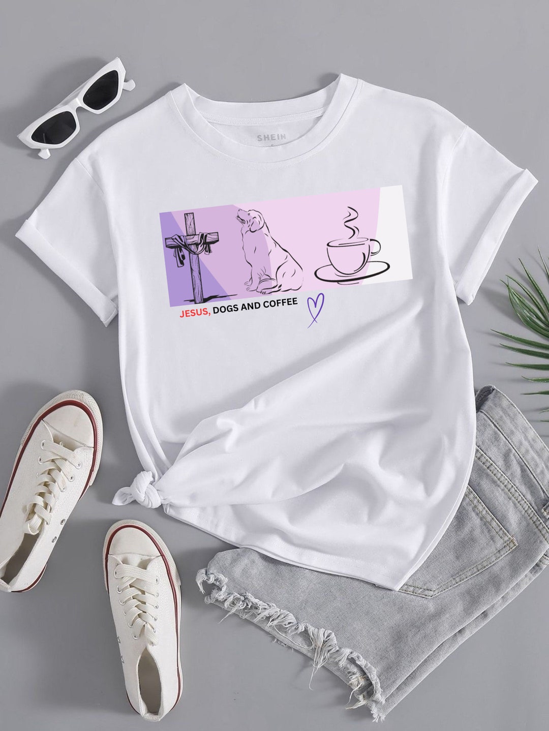 Jesus, Dogs and Coffee PNG - Etsy