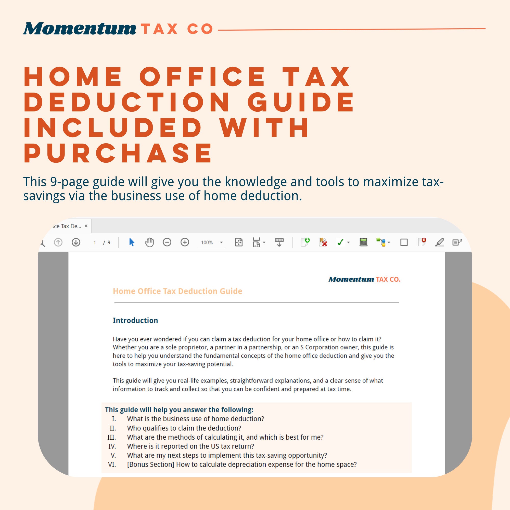 Home Office US Tax Deduction Calculator - Google Sheet Template - Etsy