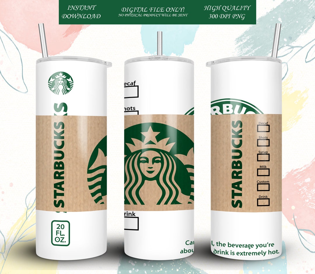 Starbuck 20 Oz Skinny Tumbler Sublimation Design Digital Download PNG ...