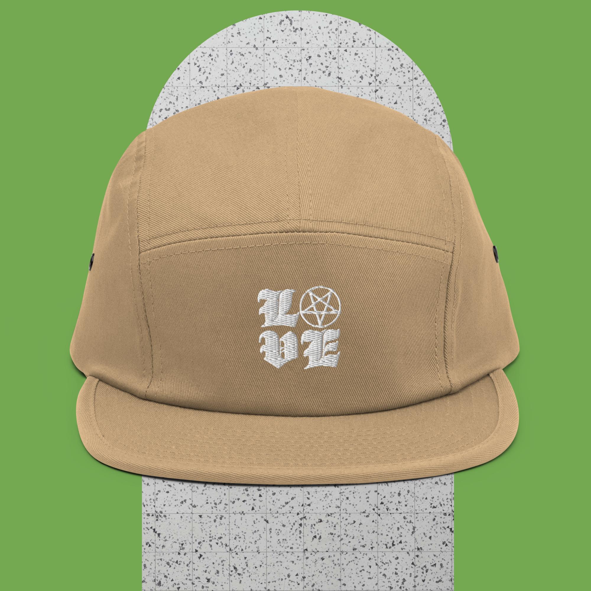 Love Pentagram White Logo Five Panel Camper Cap - Etsy
