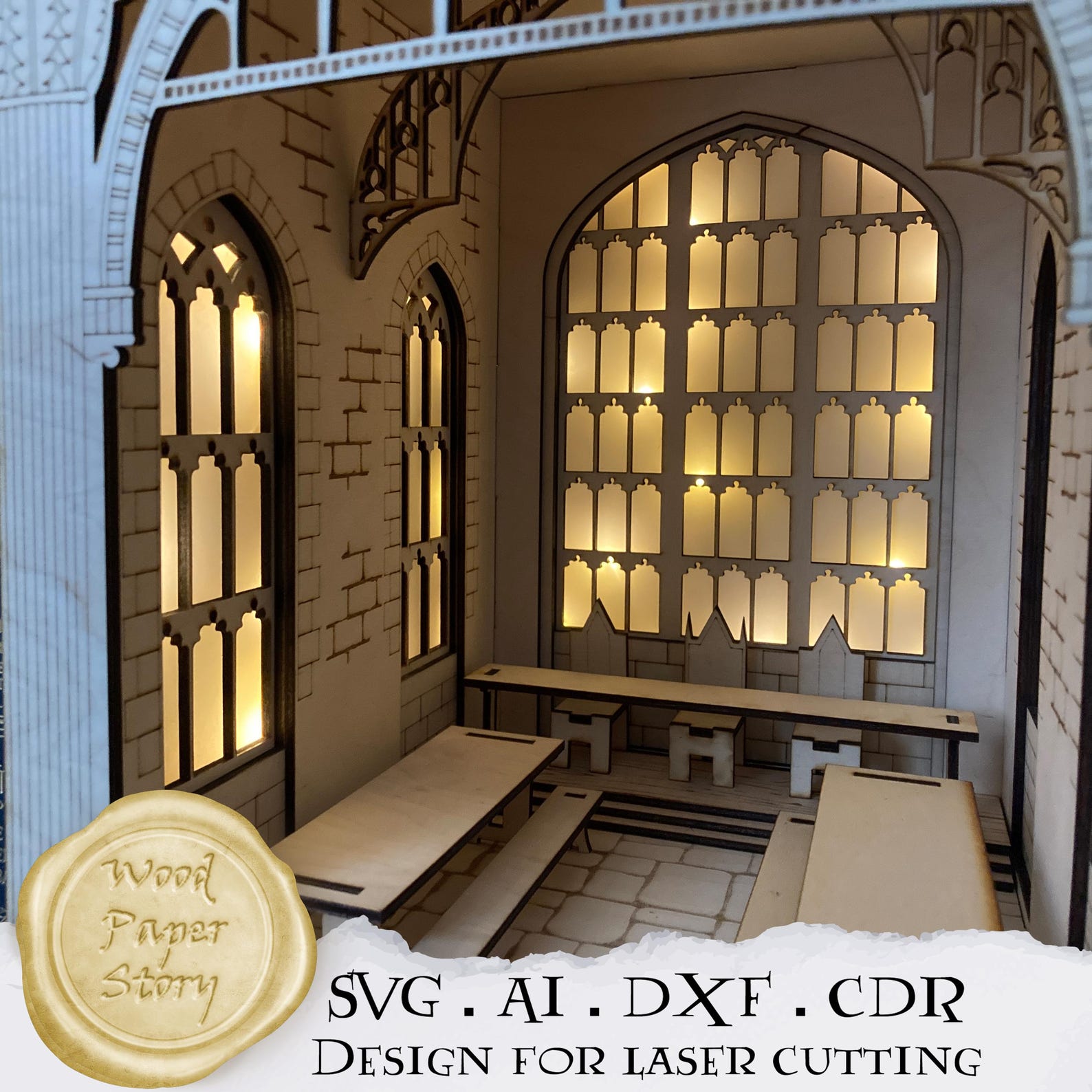 Wizard School Book Nook SVG (for 3 Mm Materials Only!) - SVG Laser Cut ...