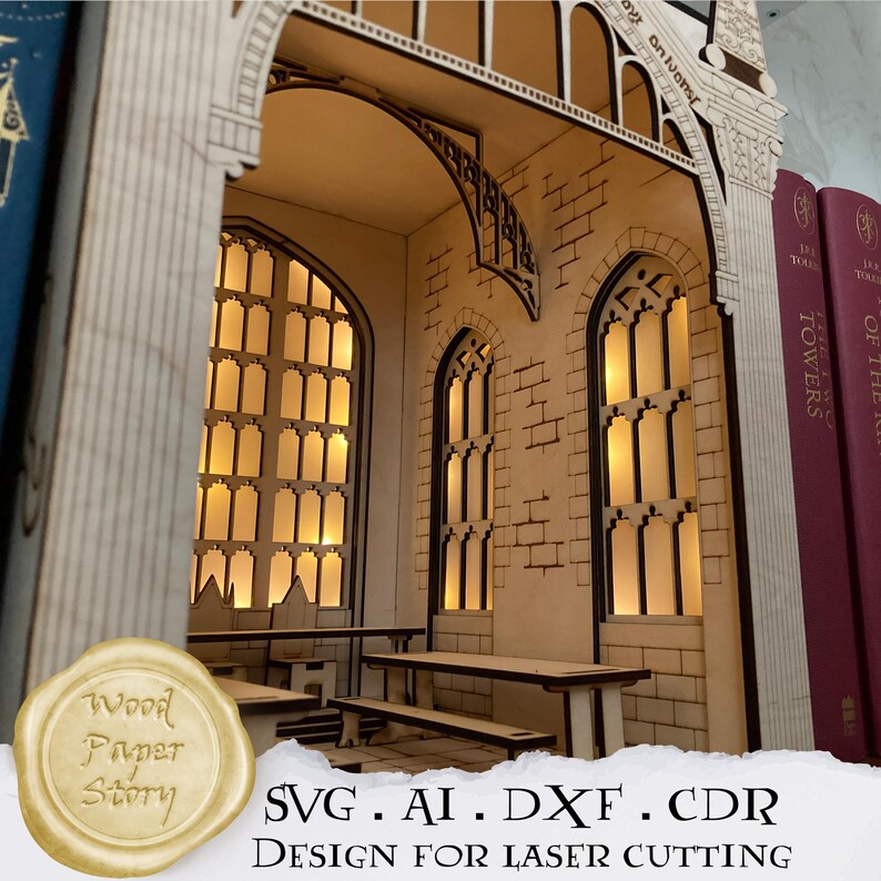 Wizard School Book Nook SVG (for 3 Mm Materials Only!) - SVG Laser Cut ...