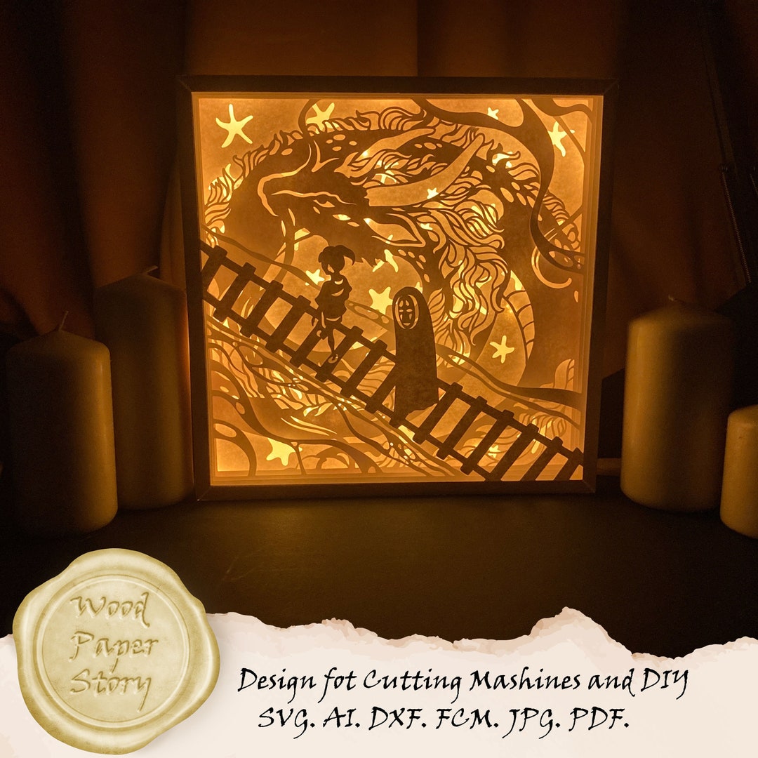 Dragon Shadow Box SVG, Anime Lightbox Svg, 3D Papercut Shadow Box SVG ...