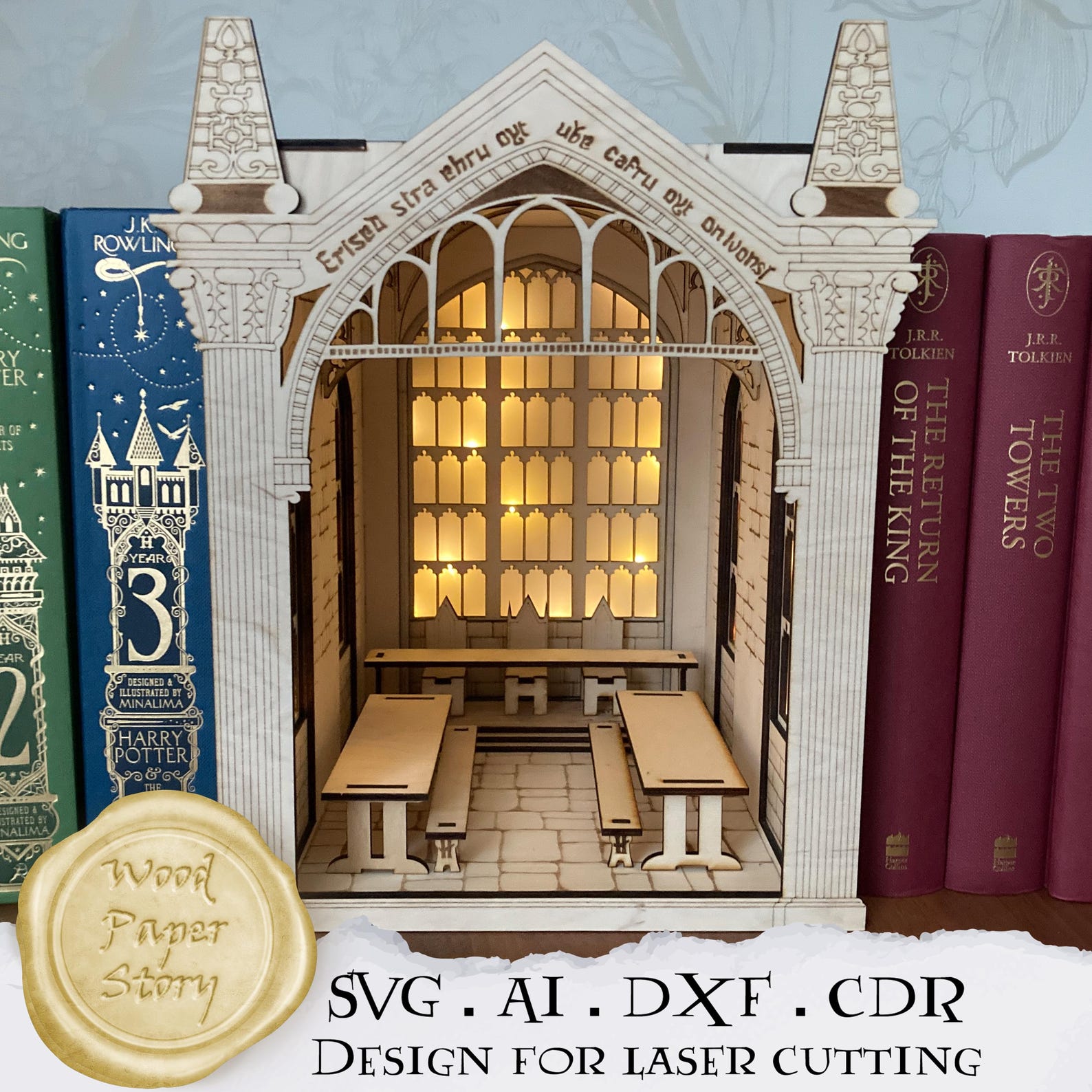 Wizard School Book Nook SVG (for 3 Mm Materials Only!) - SVG Laser Cut ...