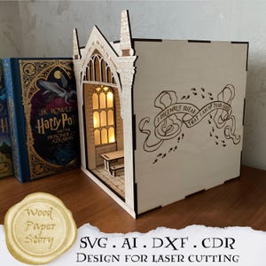 Wizard School Book Nook SVG (for 3 Mm Materials Only!) - SVG Laser Cut ...