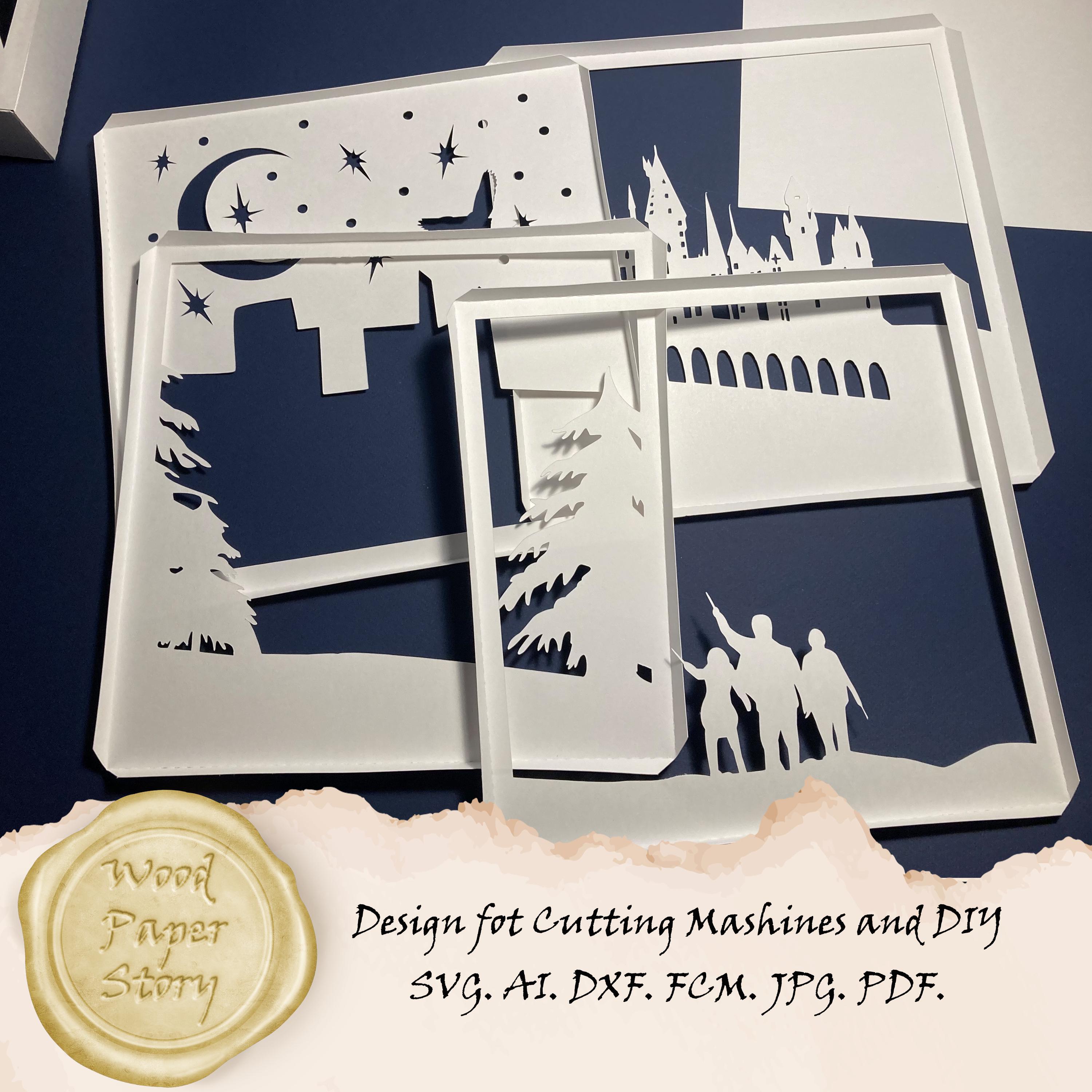 Wizard School Lightbox SVG, Magic Shadow Box 3D SVG, Wizard Lightbox ...