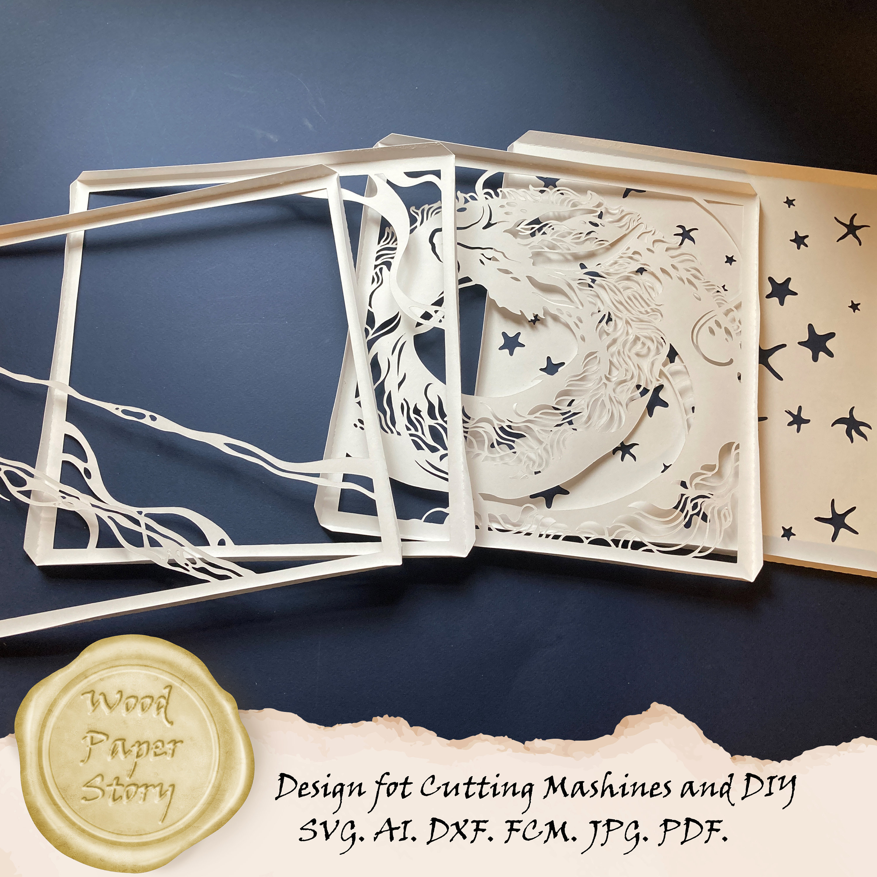 Dragon Shadow Box SVG, Anime Lightbox Svg, 3D Papercut Shadow Box SVG ...