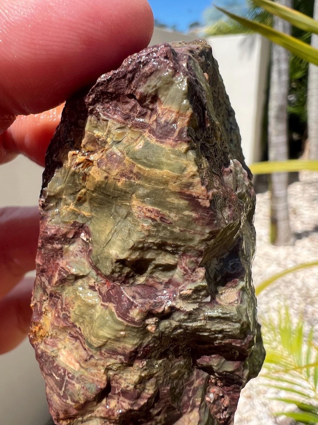 Australian Rough Rhyolite Waterlines Green Chalcedony Chunk 154 Grams ...