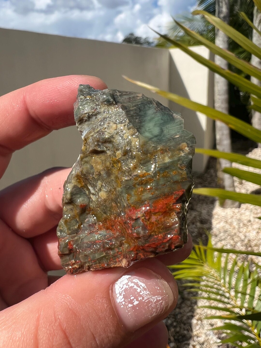Australian Rough Rhyolite Waterlines Blue Chalcedony Chunk 70 Grams ...
