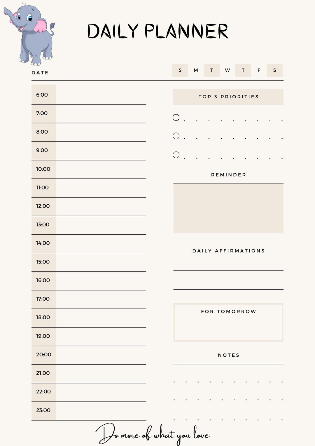 Daily Planner, to Do List Printable, Productivity Planner, Printable ...