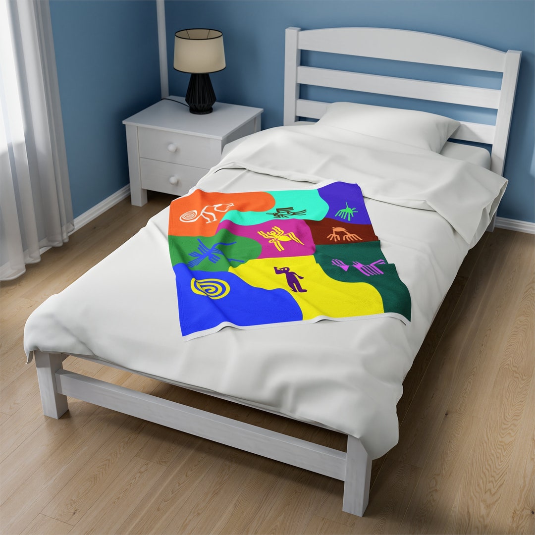 Nazca Lines Peru Modern Design Lines Velveteen Plush Blanket - Etsy