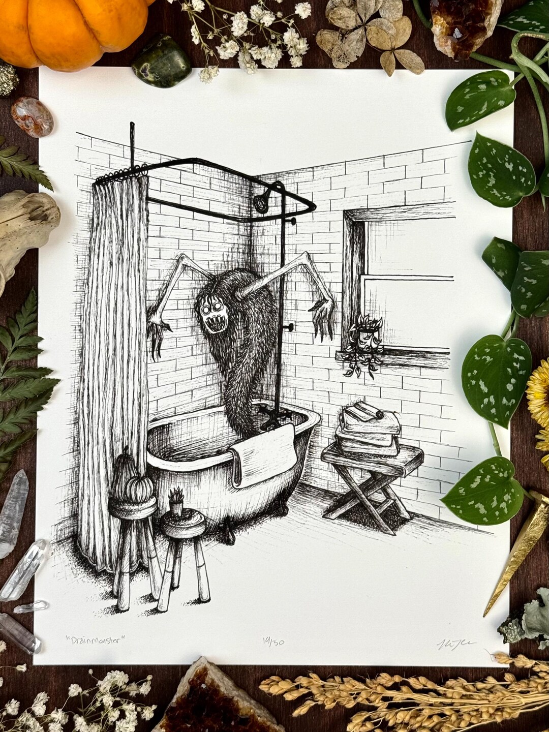 Drain Monster | Pen and Ink Illustration | Fine Art Print | Dark Art ...