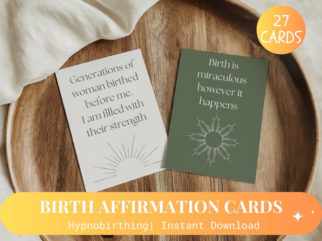 27 Hypnobirthing Manifestation Cards, Printable Birth Affirmation Cards ...