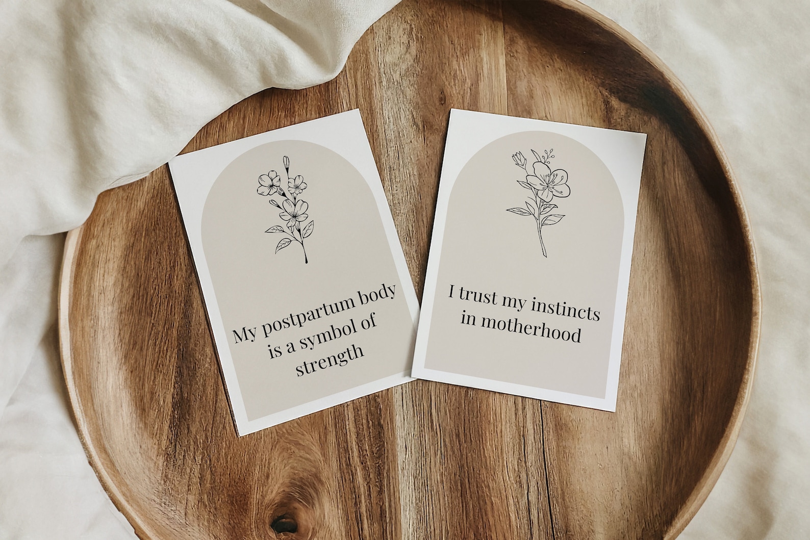 40 Postpartum Affirmation Cards Printable With Floral Line-art | Card ...
