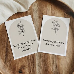 40 Postpartum Affirmation Cards Printable With Floral Line-art | Card ...