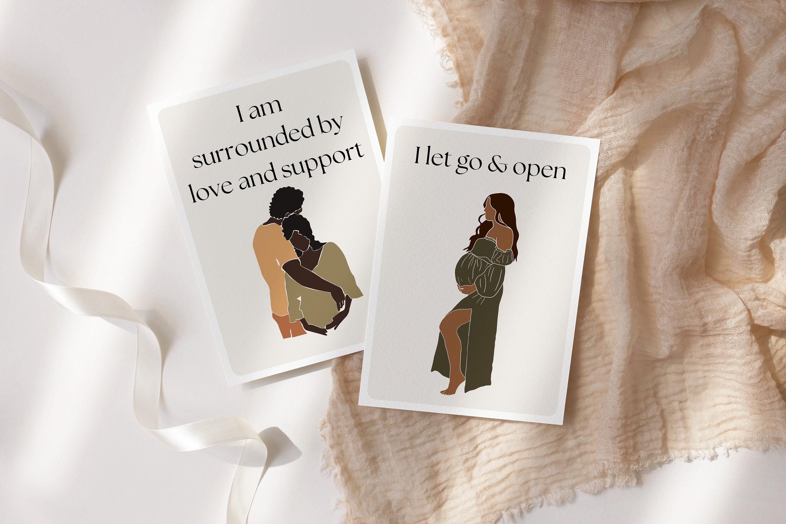 27 Birth Affirmation Cards Printable | Hypnobirthing Card Deck With ...