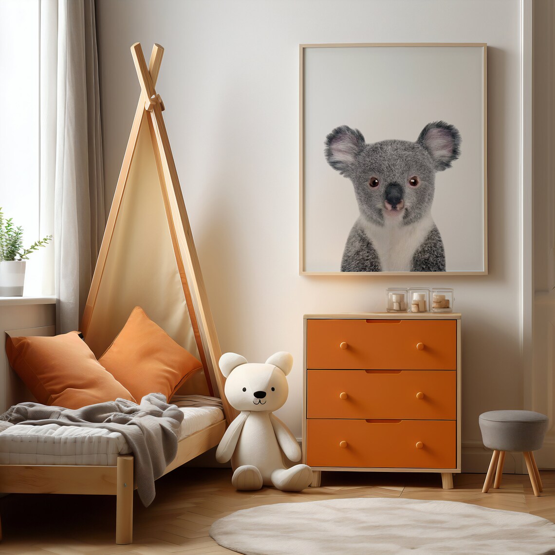 Cute Baby Koala Print, Nursery Printable Wall Art, Australian Animal ...