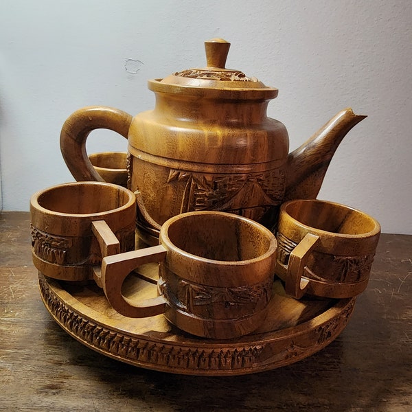 Wooden Tea Set - Etsy