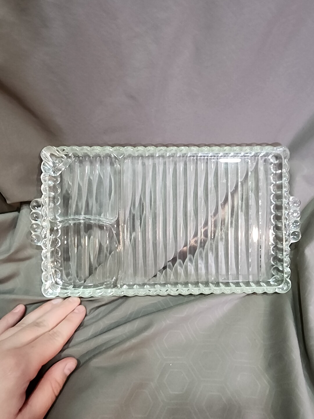 Vintage Glass Snack Tray - Etsy