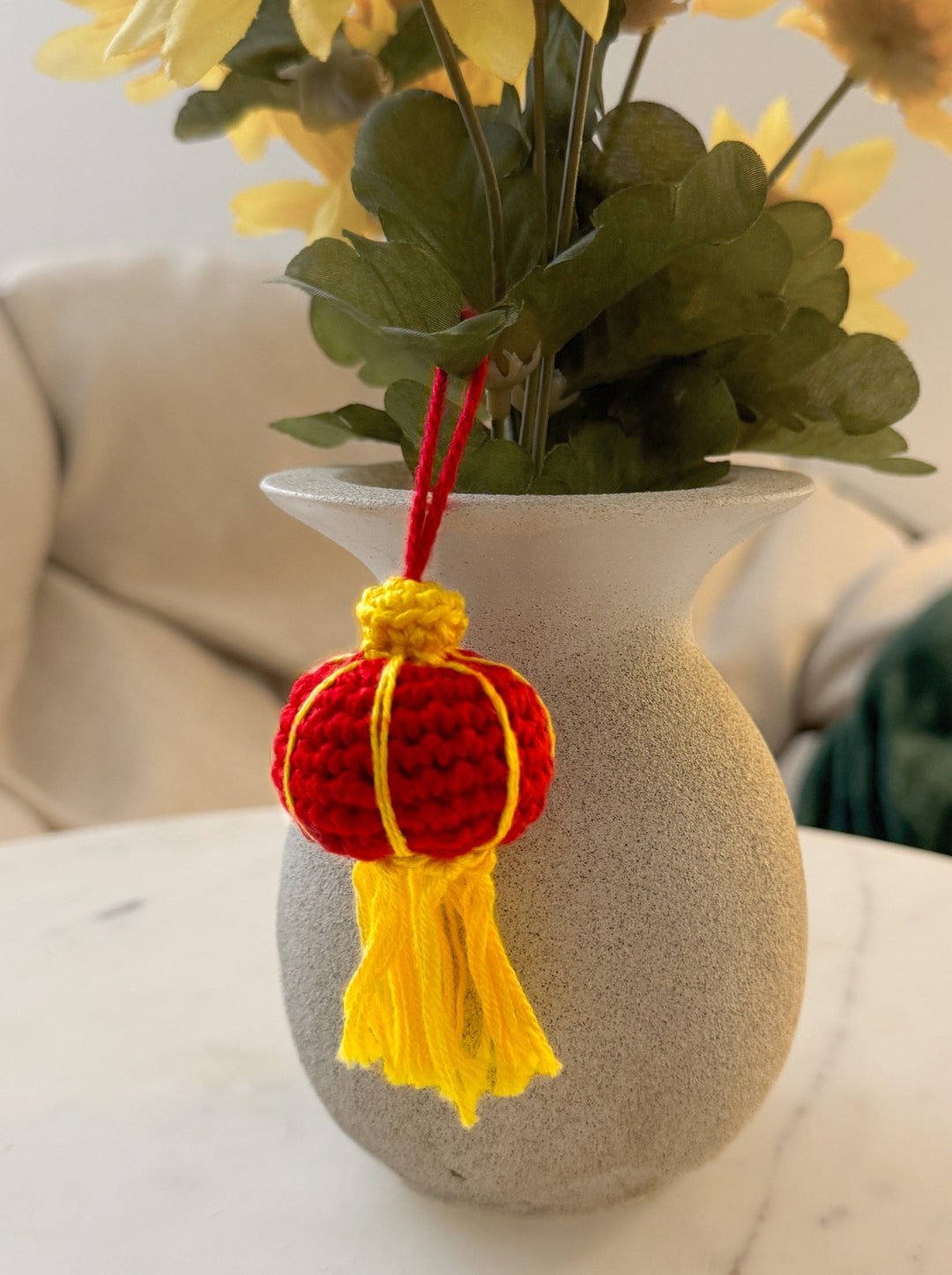 Crochet Red Lantern Toy, Chinese Lunar New Year Keychain (cat Toy ...