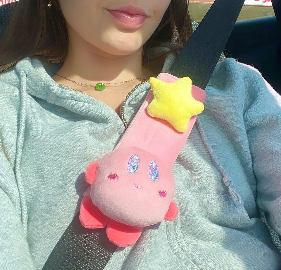 Kawaii Poyo Hand Sewn Car Plush Head Rest and Seat Belt Plush ...