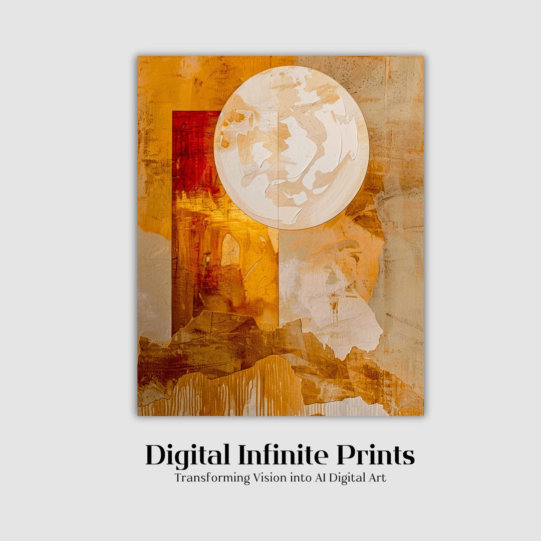 Abstract Digital Art Print, AI Generated Artwork Download, Modern Wall ...