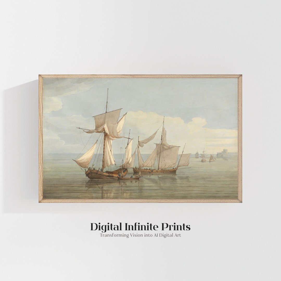 Vintage Sailing Ships Digital Art Download, Nautical Wall Art Print ...