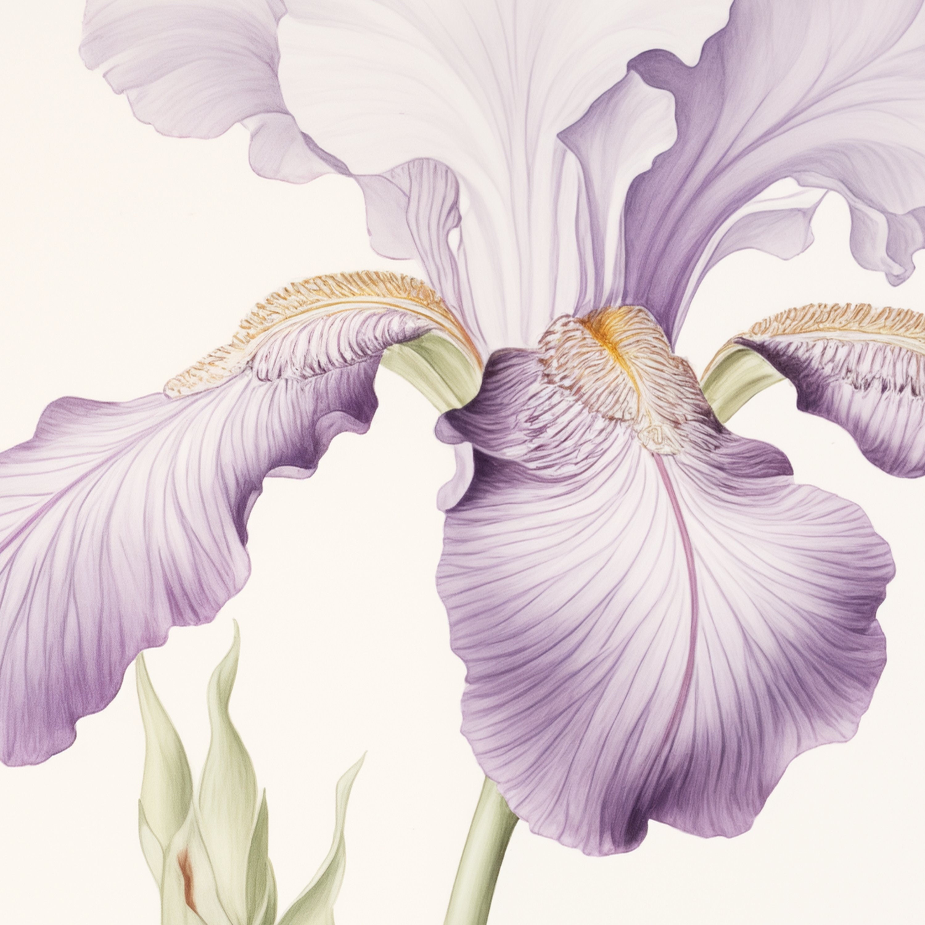 Elegant Iris Flower Wall Art Print, Botanical Floral Artwork for Home ...