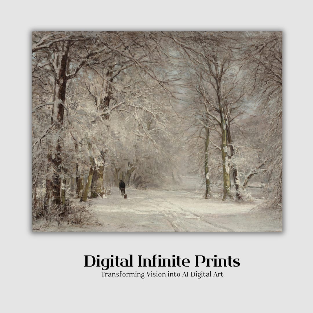 Winter Wonderland Landscape Wall Art, Snowy Forest Digital Download ...