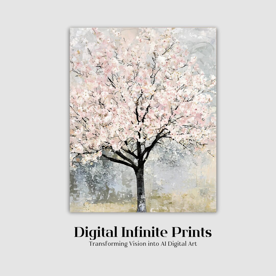 Cherry Blossom Tree Art Print, Large Digital Download, High Resolution ...