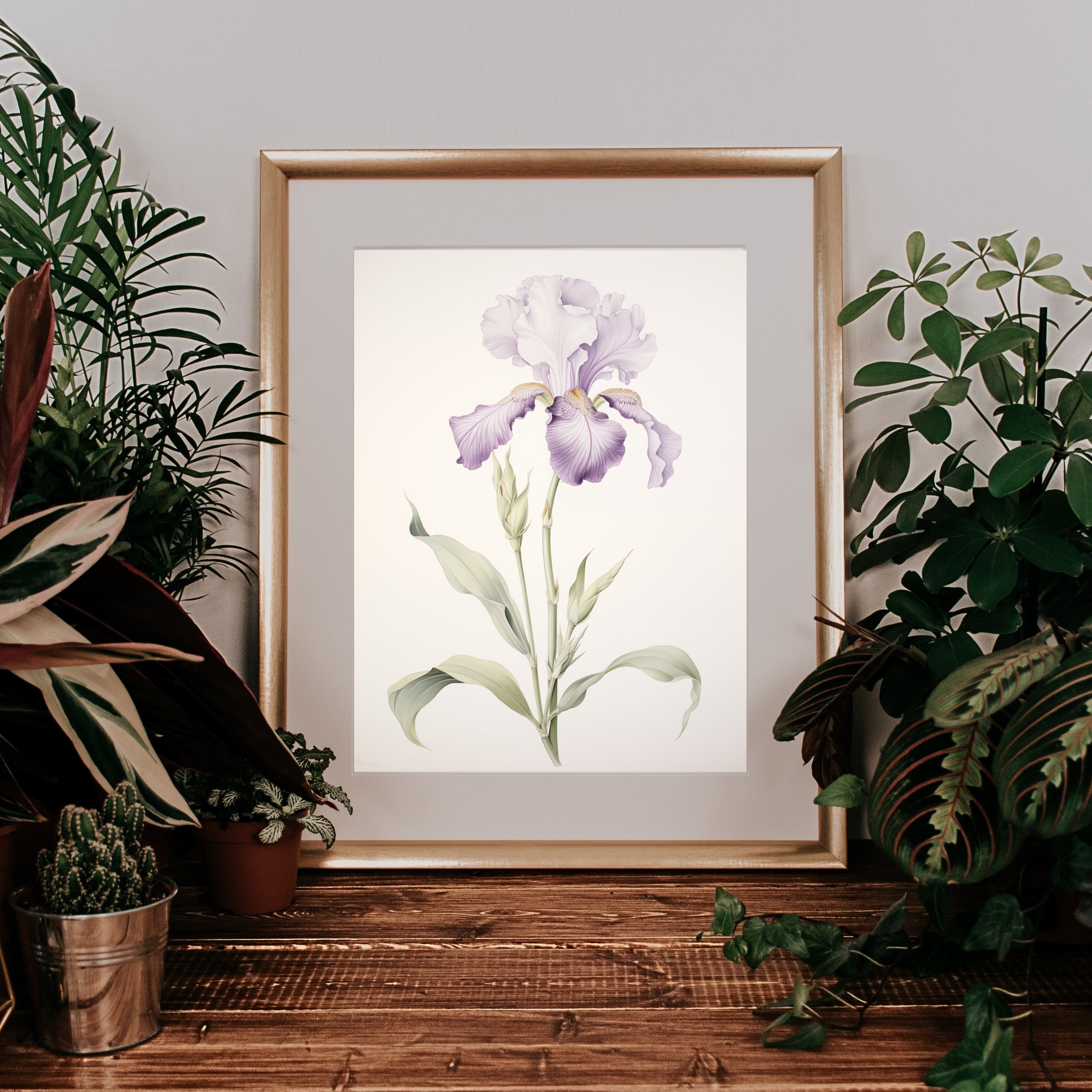 Elegant Iris Flower Wall Art Print, Botanical Floral Artwork for Home ...