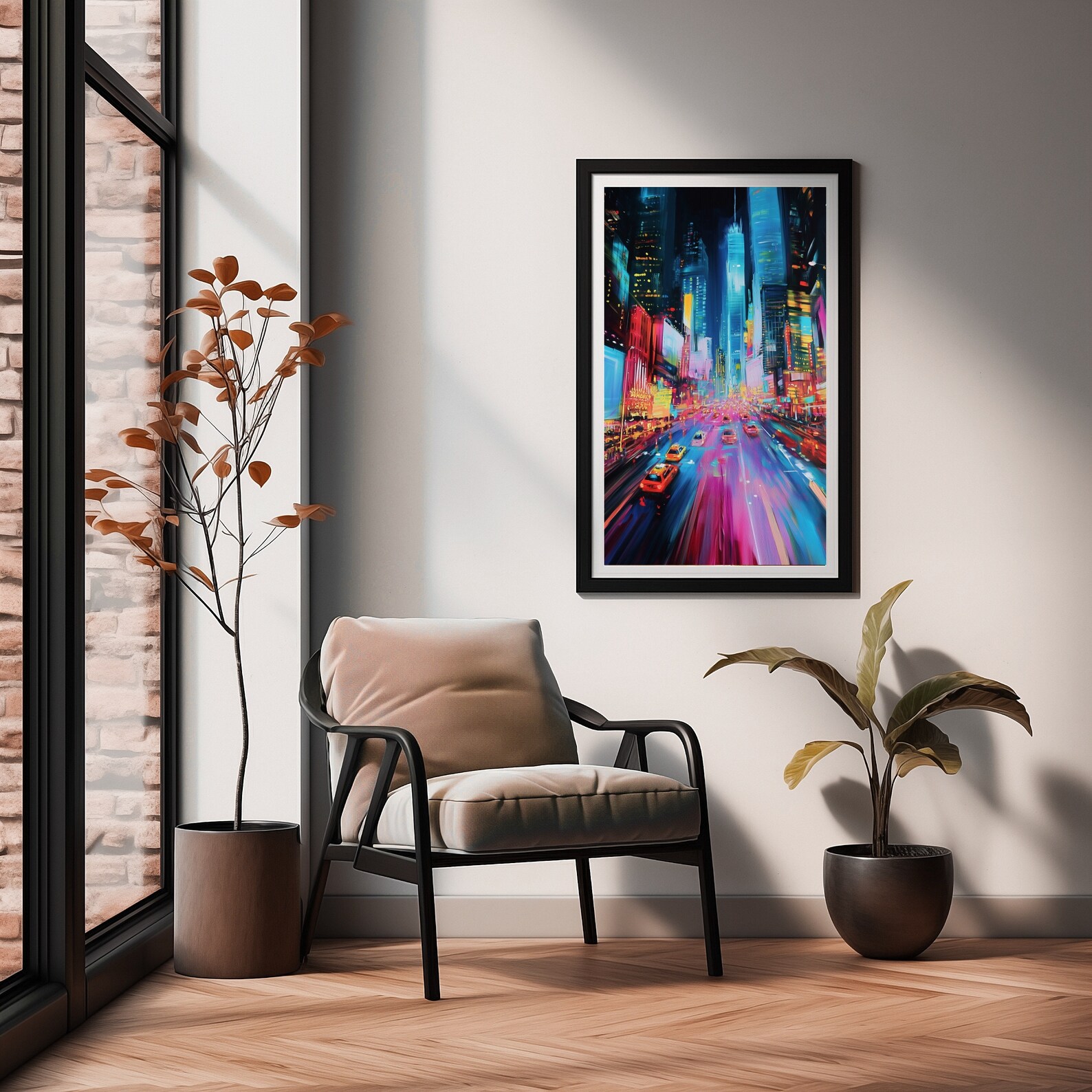 Modern Cityscape Wall Art, Digital Download Art, Abstract City Lights ...