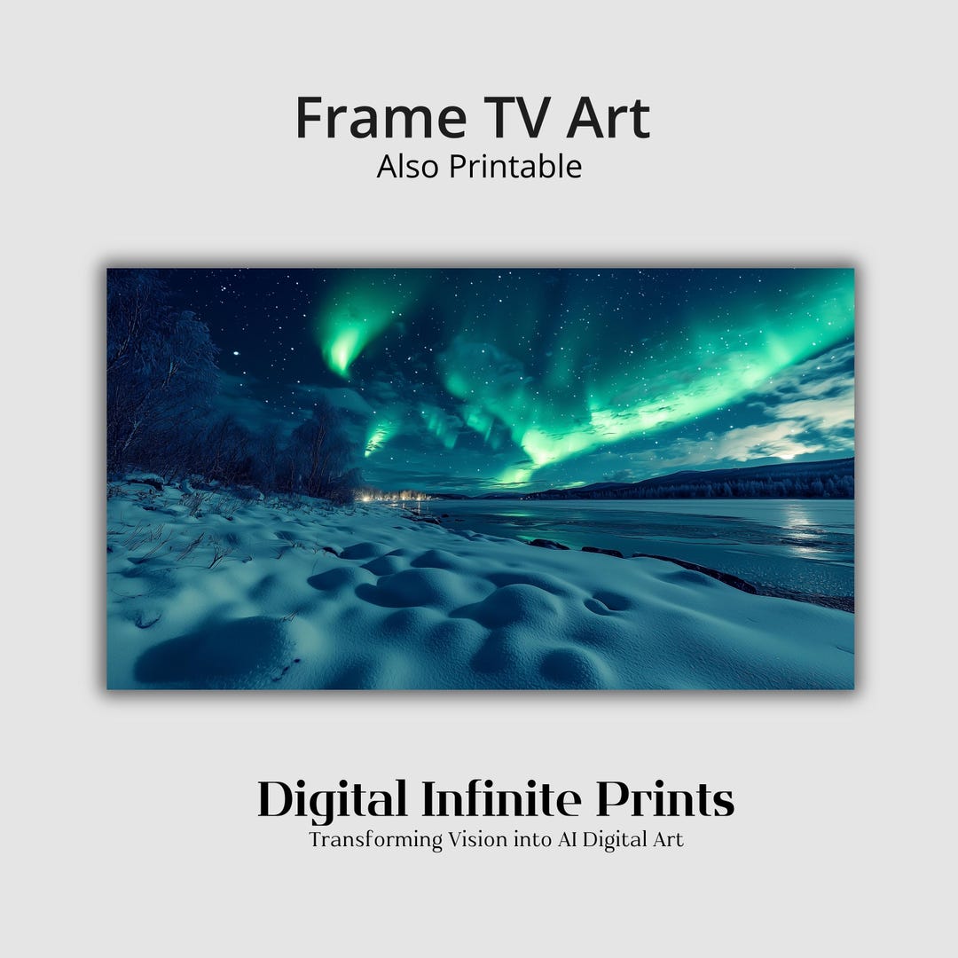 Northern Lights Art Digital Download, Frame TV Digital Art, Winter ...