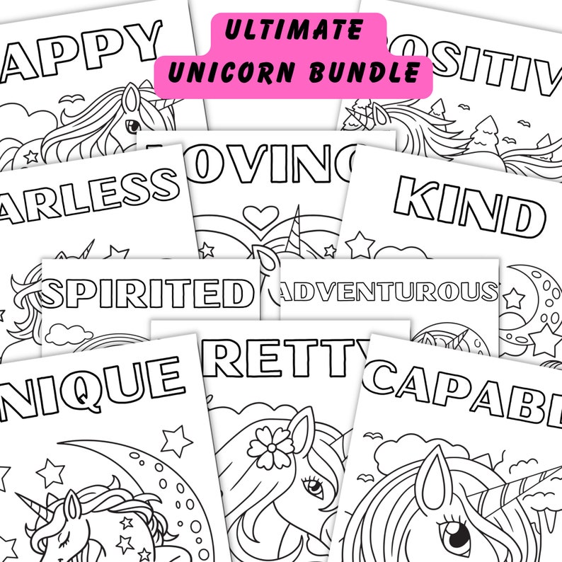 10 Easy Unicorn Coloring Pages Cute Unicorn Coloring Pages Positive ...