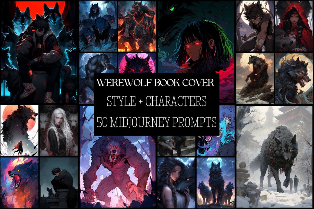 50 Werewolf Book Cover Style Character Midjourney Prompts - Etsy