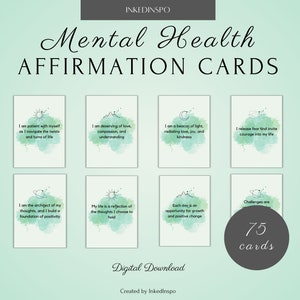 Affirmation Cards Digital Download, Positive Mindfulness Affirmations ...