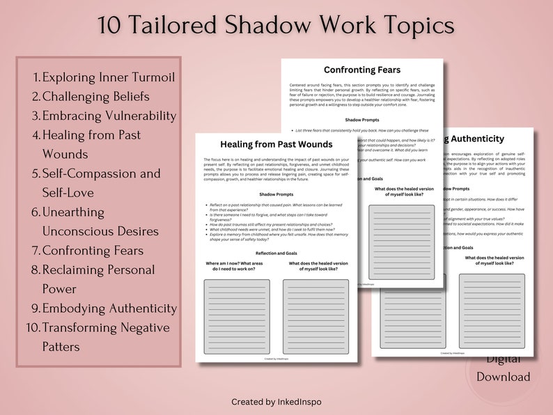 Shadow Work Journal, 100 Pages, 50 Shadow Work Journal Prompts ...