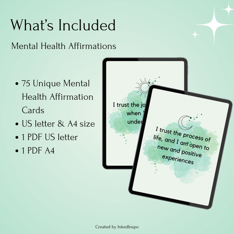 Affirmation Cards Digital Download, Positive Mindfulness Affirmations ...