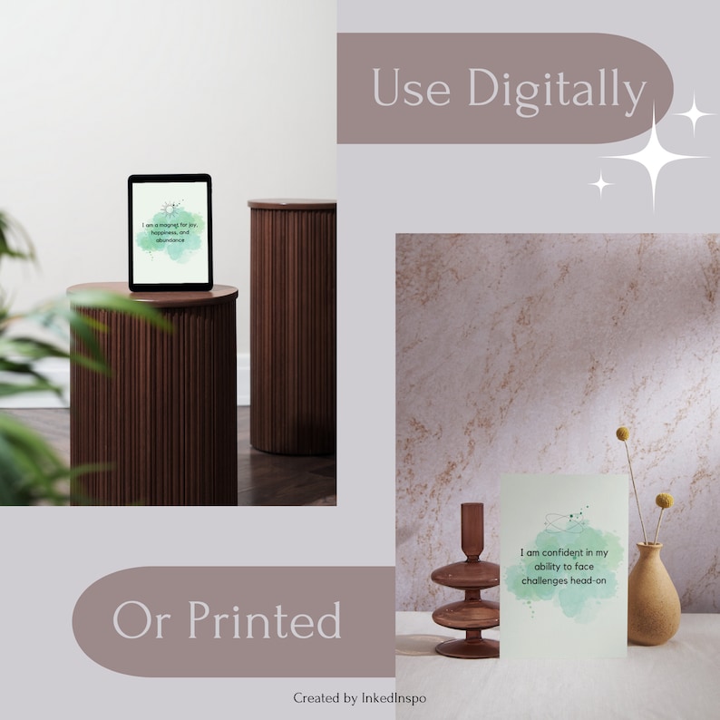 Affirmation Cards Digital Download, Positive Mindfulness Affirmations ...